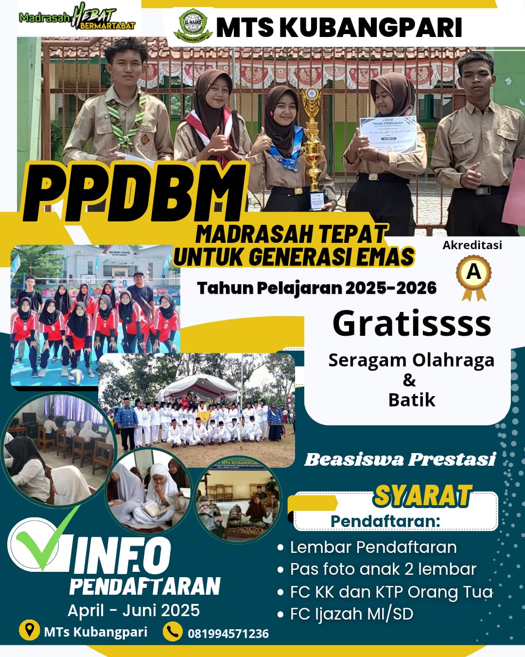 MTs Kubangpari Buka Penerimaan Peserta Didik Baru Tahun Pelajaran 2025/ ...